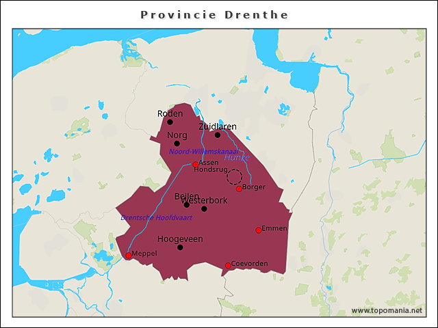 Topografie Provincie Drenthe | www.topomania.net