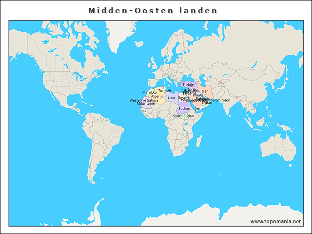 Topografie Midden-Oosten landen | www.topomania.net