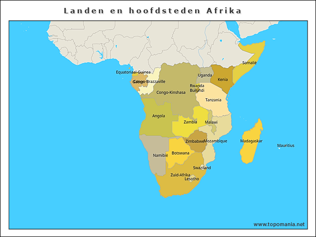 Geography Landen en hoofdsteden Afrika | www.topomania.net