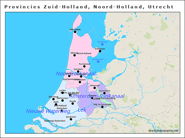 Topografie Provincies Zuid-Holland, Noord-Holland, Utrecht | www ...