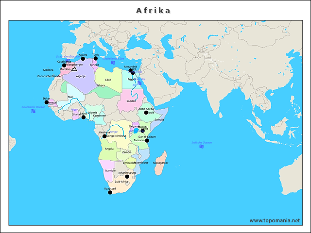 Topografie Afrika | www.topomania.net