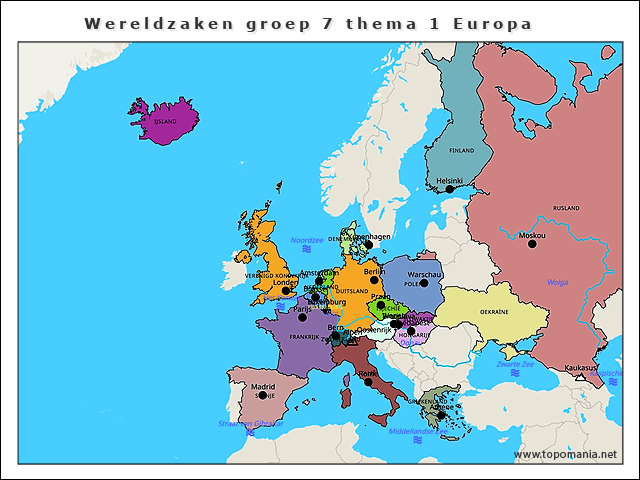 Topografie Wereldzaken groep 7 thema 1 Europa | www.topomania.net