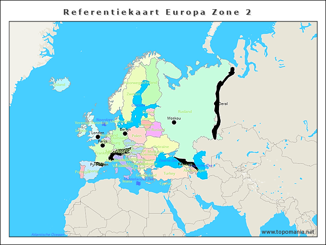 Topografie Referentiekaart Europa Zone 2 | www.topomania.net