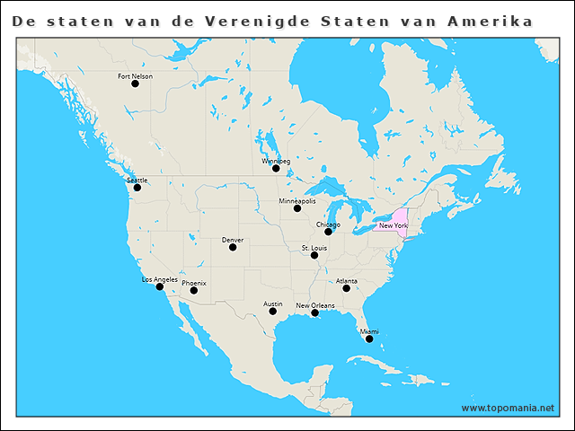 Topografie De staten van de Verenigde Staten van Amerika | www ...