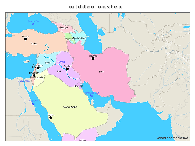 Topografie midden oosten | www.topomania.net