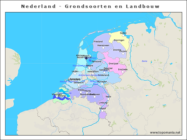 Topografie Nederland - Grondsoorten en Landbouw | www.topomania.net