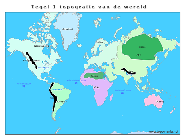 Topografie Tegel 1 topografie van de wereld | www.topomania.net