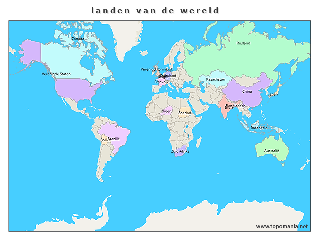 Topografie landen van de wereld | www.topomania.net