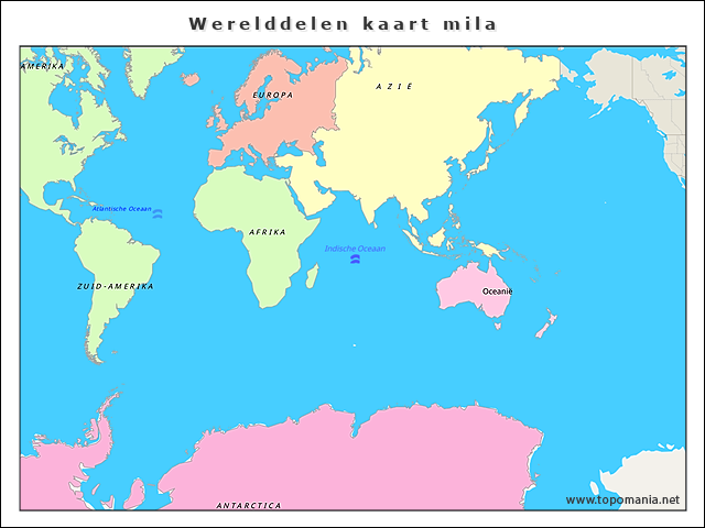 Topografie Werelddelen kaart mila | www.topomania.net