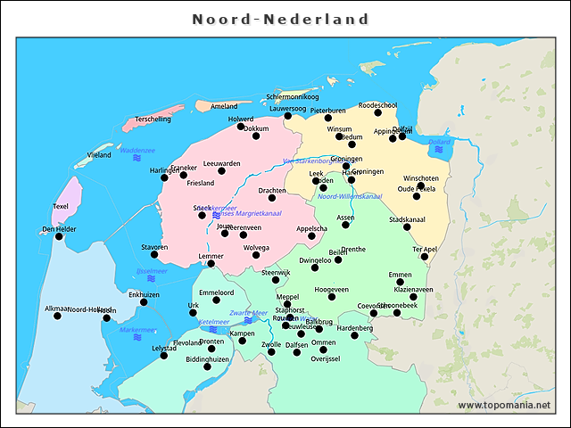 Topografie Noord-Nederland | www.topomania.net