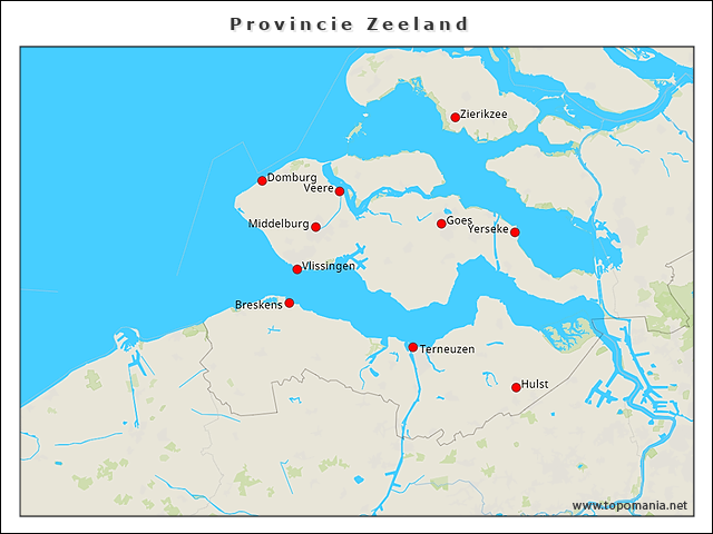 Topografie Provincie Zeeland | www.topomania.net