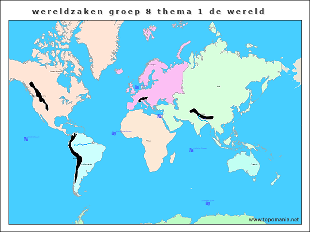 Topografie wereldzaken groep 8 thema 1 de wereld | www.topomania.net