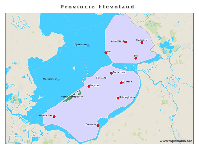Topografie Provincie Flevoland | www.topomania.net