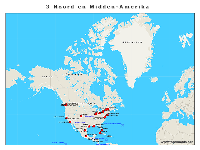 Topografie 3 Noord en Midden-Amerika | www.topomania.net
