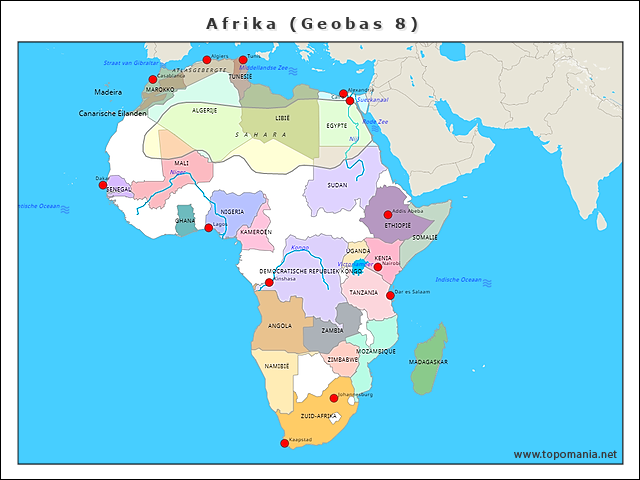 Topografie Afrika (Geobas 8) | www.topomania.net