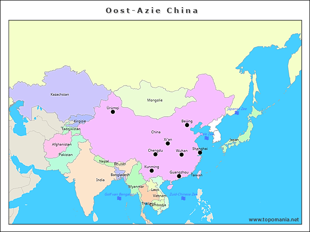 Topografie Oost-Azie China | www.topomania.net
