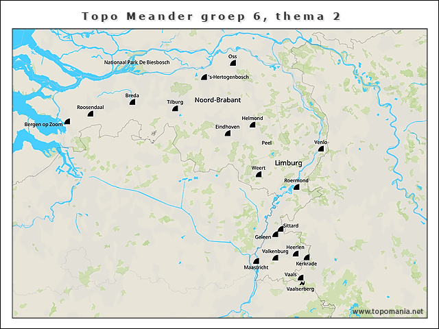 Geography Topo Meander groep 6, thema 2 | www.topomania.net