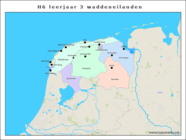 Topografie H6 leerjaar 3 waddeneilanden | www.topomania.net