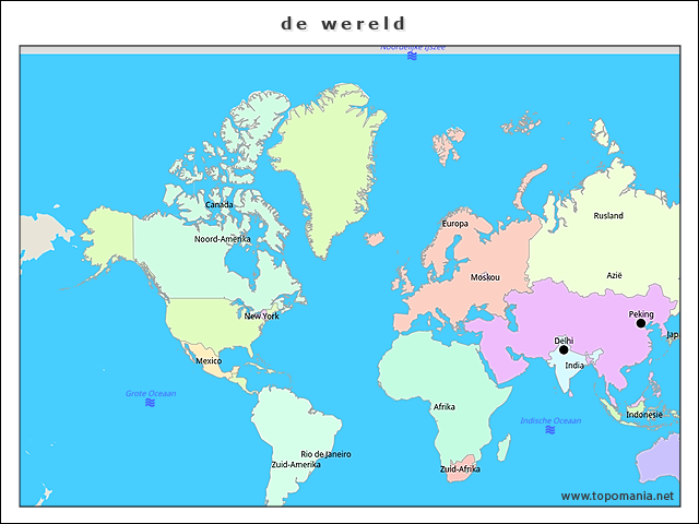 Topografie de wereld | www.topomania.net