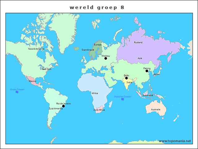 Topografie wereld groep 8 | www.topomania.net