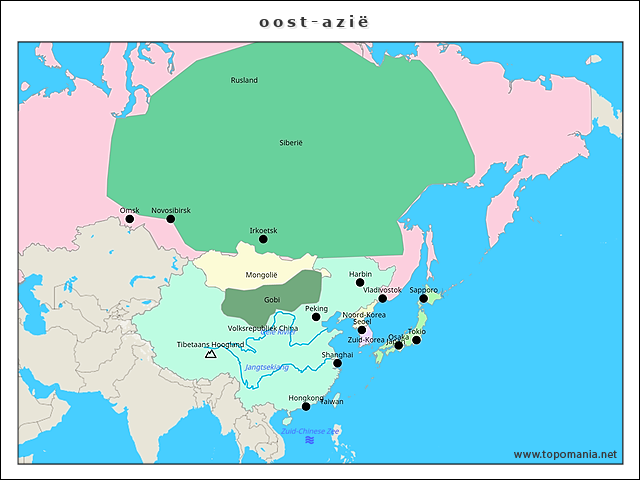 Topografie oost-azië | www.topomania.net
