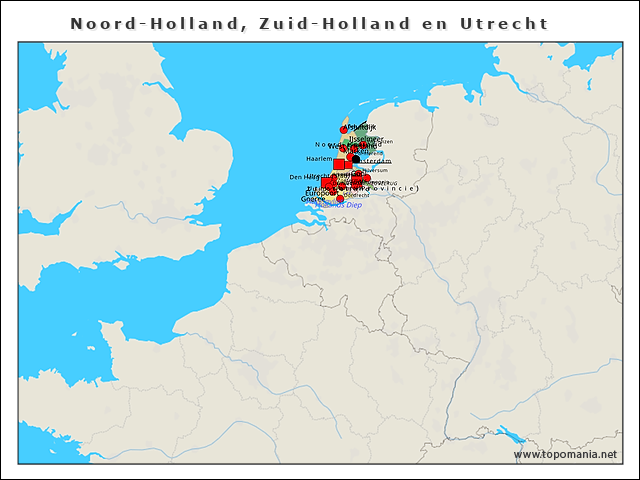 Topografie Noord-Holland, Zuid-Holland en Utrecht | www.topomania.net