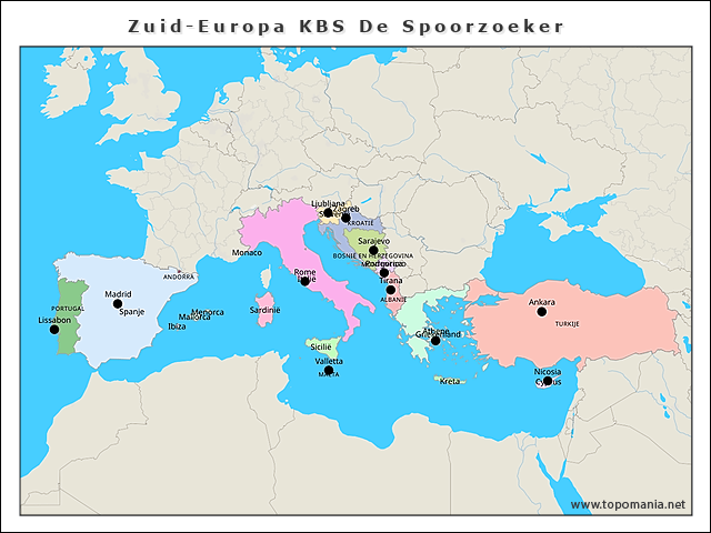 Topografie Zuid-Europa KBS De Spoorzoeker | www.topomania.net