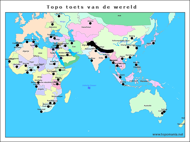 Topografie Topo toets van de wereld | www.topomania.net