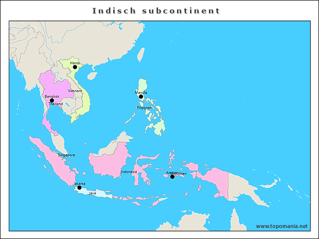 Topografie Indisch subcontinent | www.topomania.net