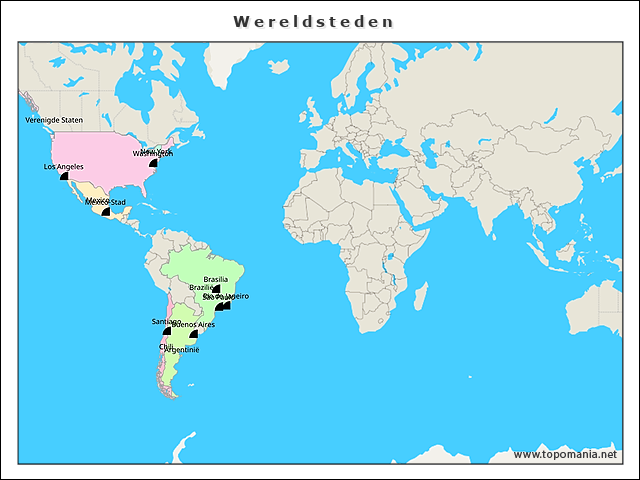 Topografie Wereldsteden | www.topomania.net