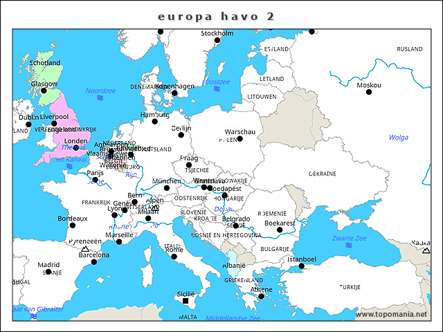 Topografie europa havo 2 | www.topomania.net