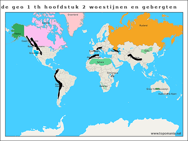 Topografie de geo 1 th hoofdstuk 2 woestijnen en gebergten | www ...