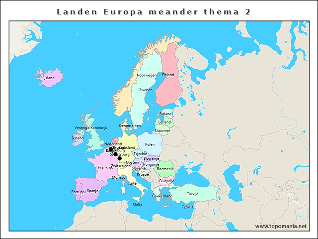 Topografie Landen Europa meander thema 2 | www.topomania.net