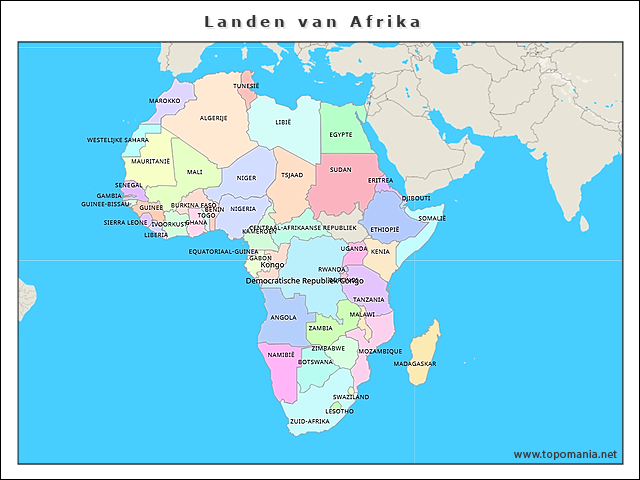 Topografie Landen van Afrika | www.topomania.net