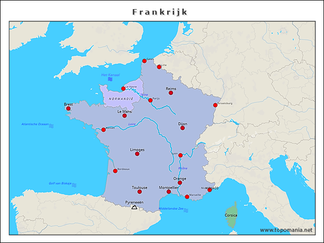 Topografie Frankrijk | www.topomania.net