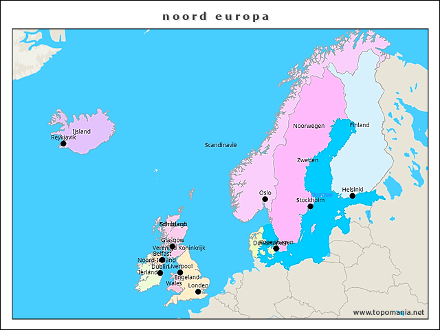 Topografie noord europa | www.topomania.net