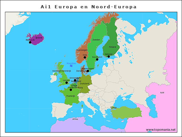 Topografie Ai1 Europa en Noord-Europa | www.topomania.net