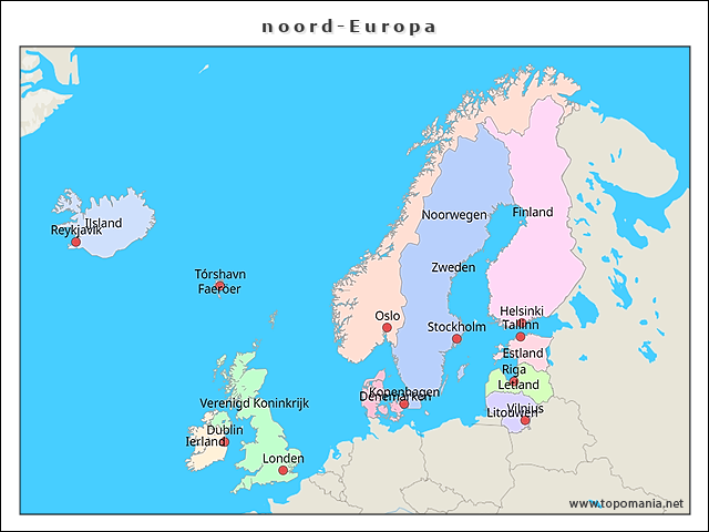 Topografie noord-Europa | www.topomania.net