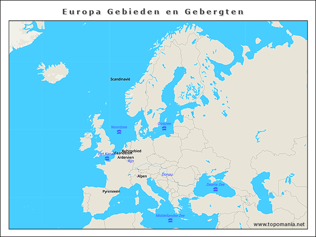 Topografie Europa Gebieden en Gebergten | www.topomania.net