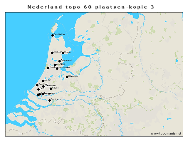 Topografie Nederland topo 60 plaatsen-kopie 3 | www.topomania.net