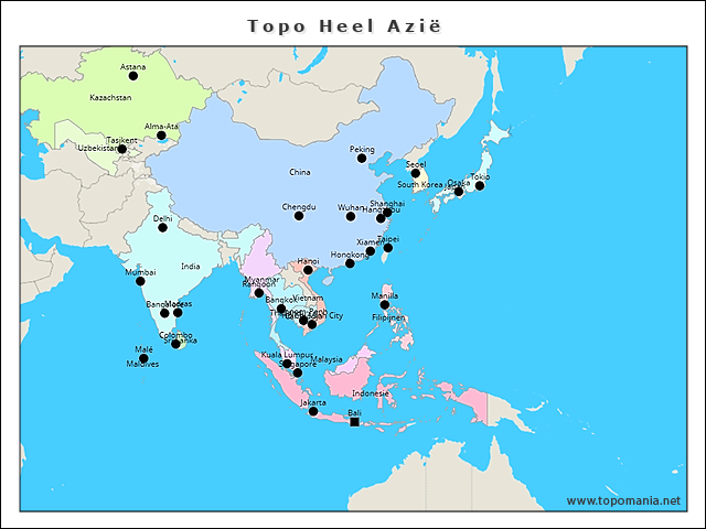 Topografie Topo Heel Azië | www.topomania.net