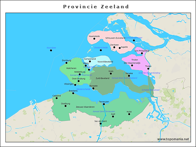 Topografie Provincie Zeeland | www.topomania.net