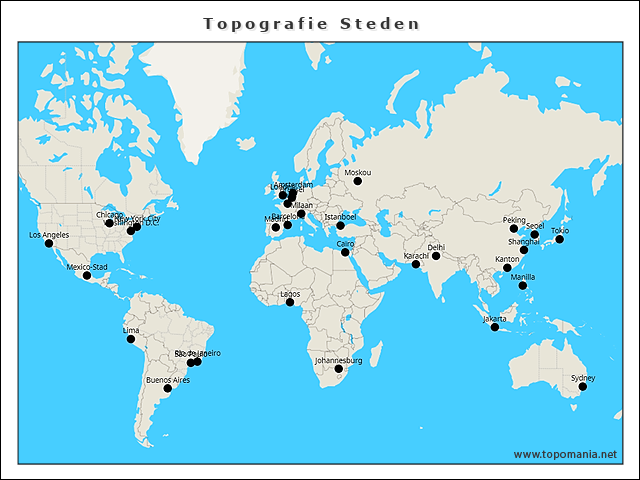 Topografie Steden klas 2 | www.topomania.net