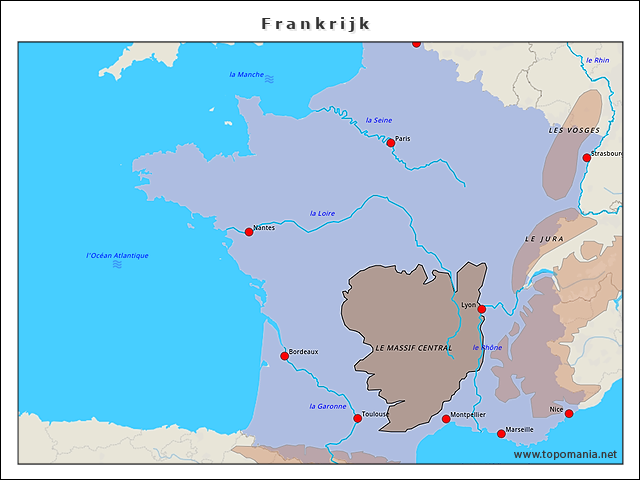 Topografie Frankrijk | www.topomania.net