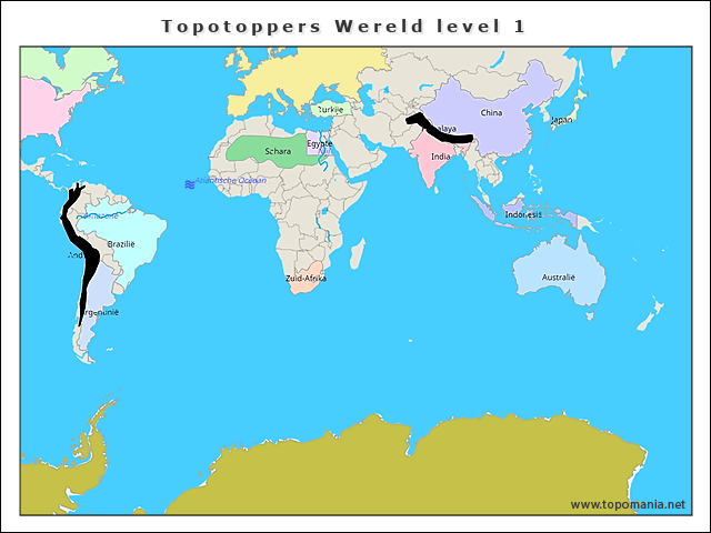 Topografie Topotoppers Wereld level 1 | www.topomania.net