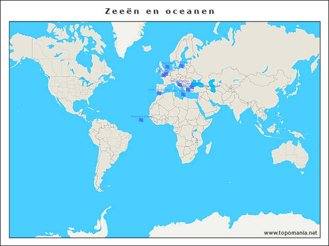 Topografie Zeeën en oceanen | www.topomania.net