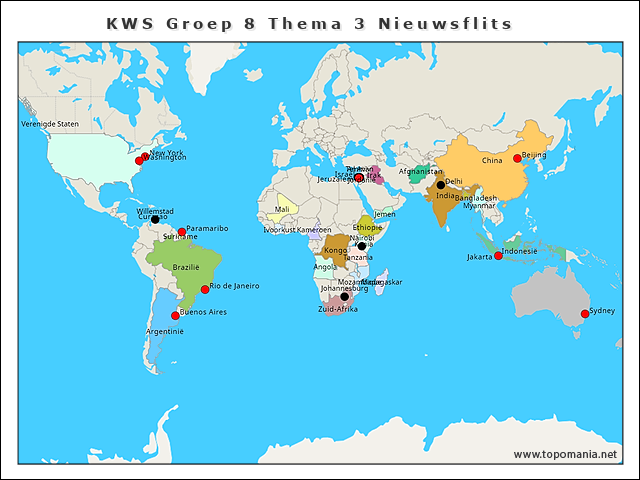 Topografie KWS Groep 8 Thema 3 Nieuwsflits | www.topomania.net