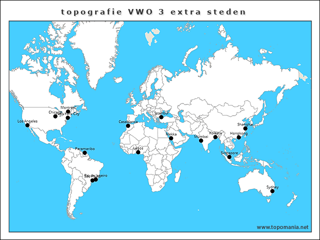 Topografie topografie VWO 3 extra steden | www.topomania.net
