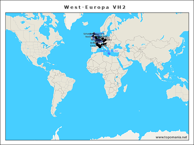 Topografie West-Europa VH2 | www.topomania.net
