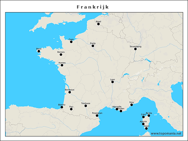 Topografie Frankrijk | www.topomania.net
